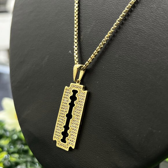 Prime Jewelry 269 | Jewelry | New 4k Yellow Gold Razor Blade Pendant ...